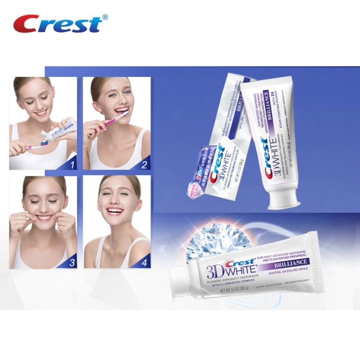 Crest 3D White Toothpaste Advanced Fluoride Anticavity Complex ...