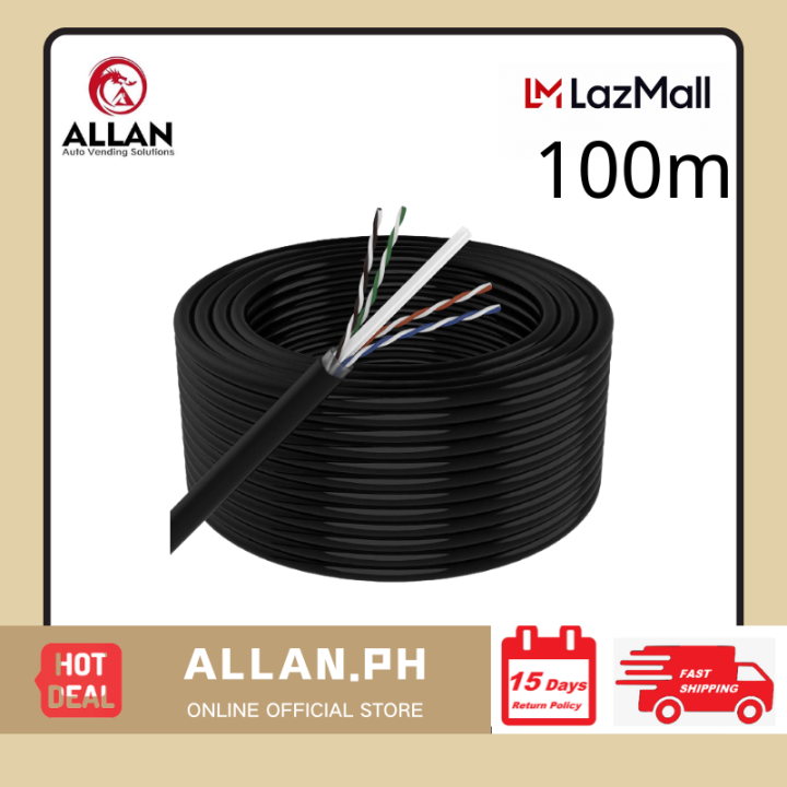 Allan Outdoor Cat6 100M Outdoor UTP Cable CCA Cat6e Lan Cable | Lazada PH