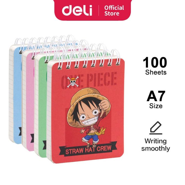 Deli Spiral Notebook One Piece Series Mini Pocket Book 75*102mm 100 ...