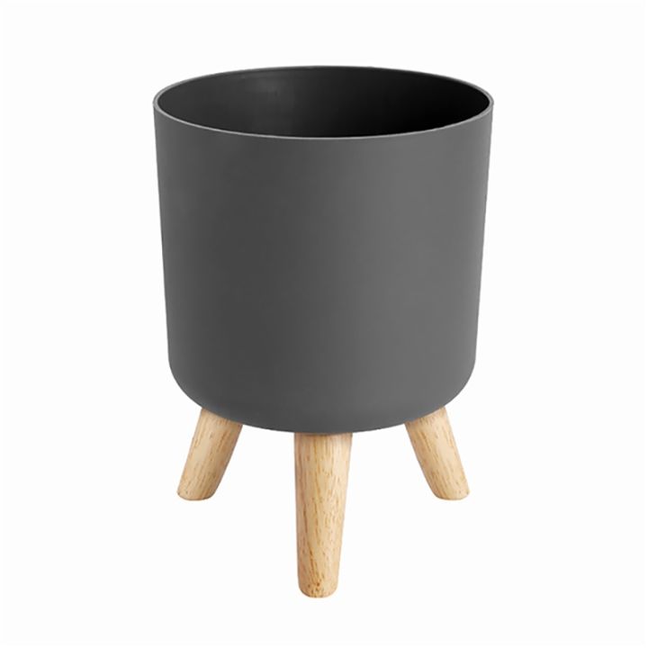 Modern Plant Pots with Wooden Legs Holder Bedroom Living Room Floor ...
