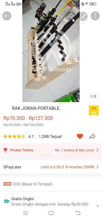 Rak Joran Portable Kayu Solid kualitas PREMIUM | Lazada Indonesia