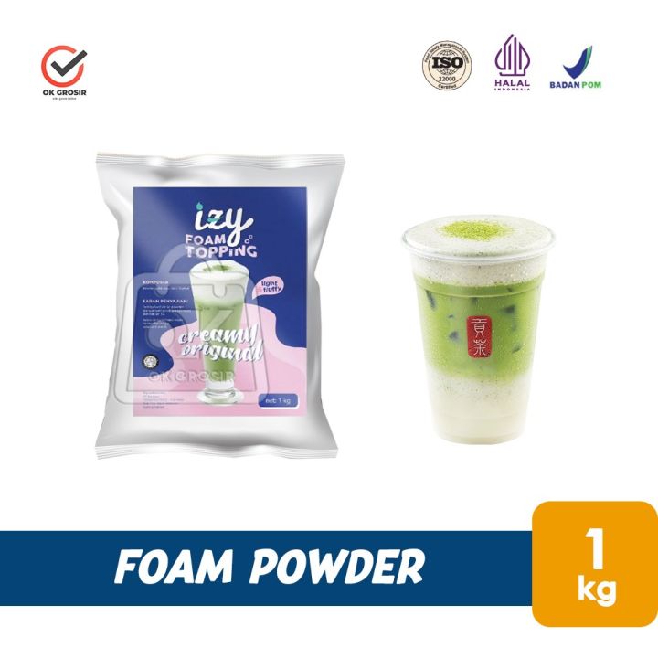 (Pouch 1kg) Creamy Foam Topping IZY Premix Powder Bubuk Topping Minuman ...