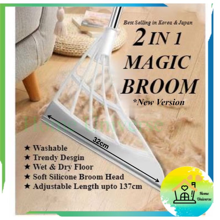 2in1 New Korean No.1 Magic Broom Toilet Bathroom Floor Magic Sweeper ...