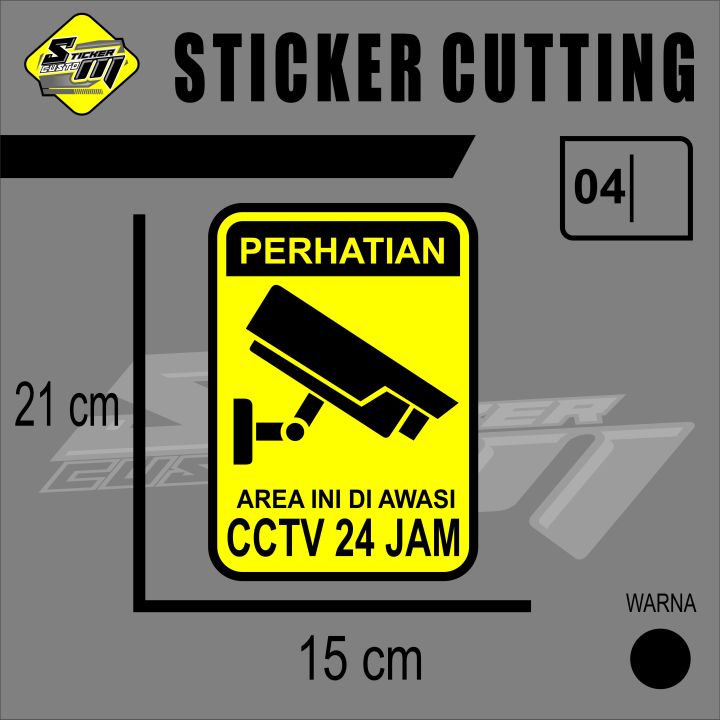 CUTTING Stiker Rambu - Rambu Petunjuk / Sticker CCTV 21 X15 SP 04 ...