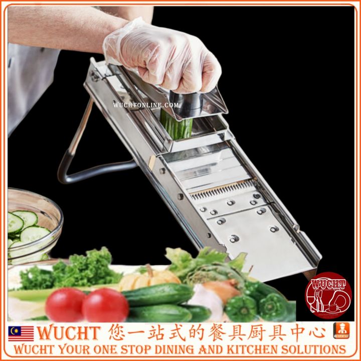 【WUCHT】Stainless Steel SUS304 Commercial Mandoline Slicer with 2 Built ...