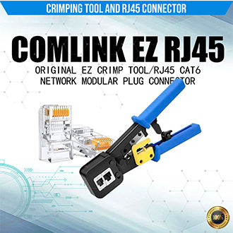 RJ45 Cable Crimping Clamp and EZ RJ45 Straight Through Metal Modular ...