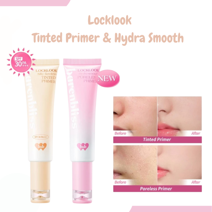 BNB Barenbliss Locklook Primer Silky Flawless Tinted Primer & Hydra Smooth Poreless Primer SPF ...