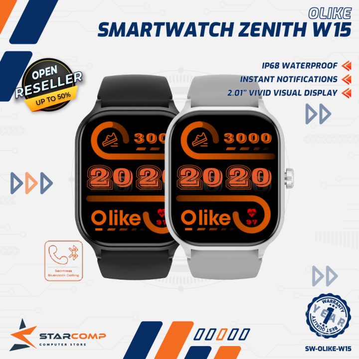 Olike Zenith W15 Smarthwatch IP68 Water Resistant Bluetooth Call ...