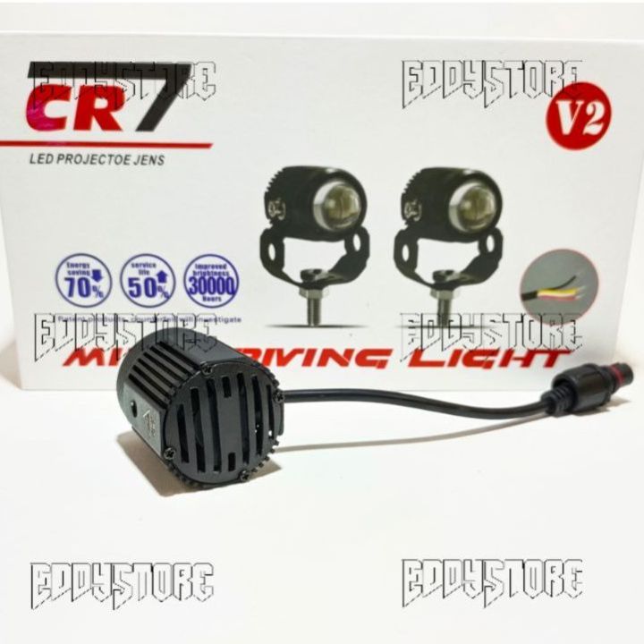CR7 Lampu Tembak Laser + KIPAS V2 LED MINI Driving Light high low ...