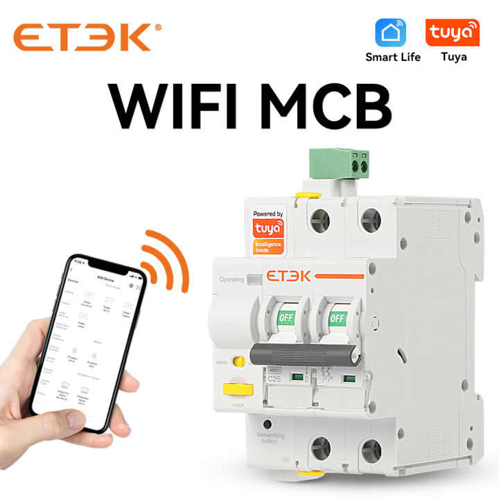 ETEK Tuya WIFI Smart Circuit Breaker MCB Smart Life Remote Control ...