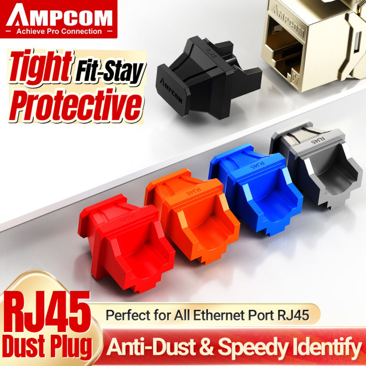 AMPCOM 50-Pack: Five-Color RJ45 Dust Plug Ethernet Hub Port Anti Dust ...