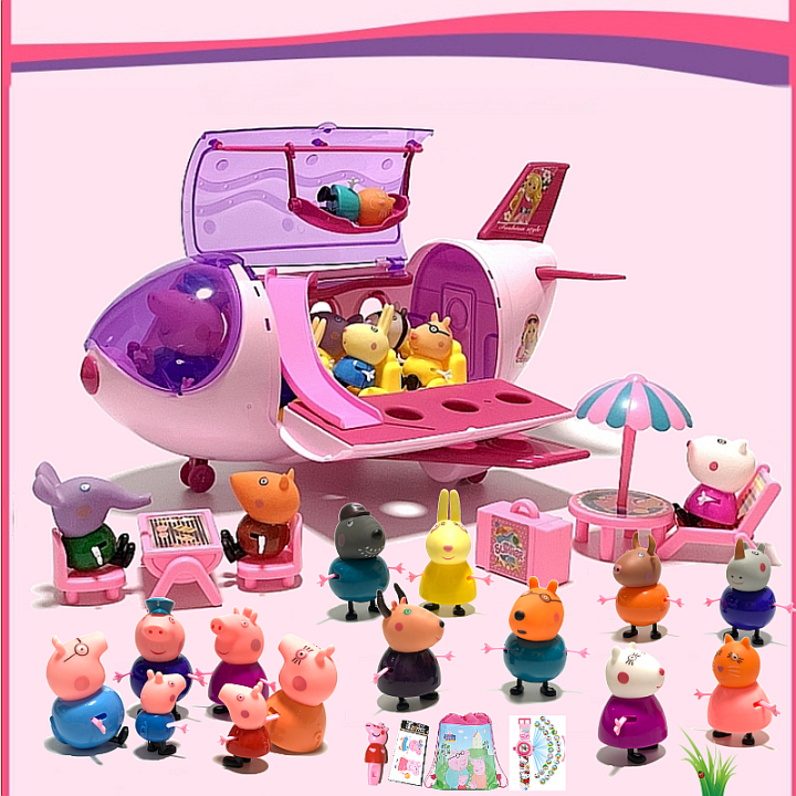 Peppa Toy New Holiday Plane Pink Transformation Toy Girl Peppa Gift Set ...
