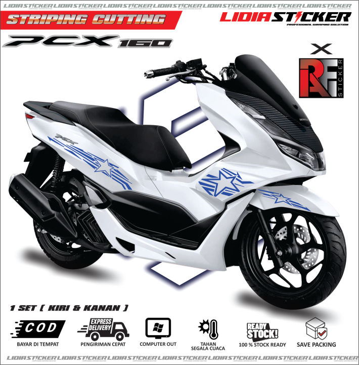 STIKER STRIPING PCX 160 NEW STYLE STAR BINTANG CUTTING STICKER COPY ...