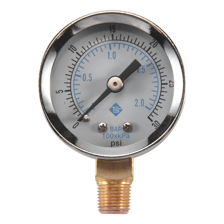 Pressure Gauge - 0 - 30 psi 0 - 2 bar Mini Dial gauge compressor meters ...