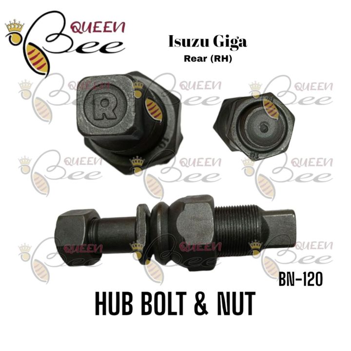 QUEENBEE H.W. Isuzu Giga Truck HUB BOLT & NUT Rear RH/LH BN-120 | Lazada PH