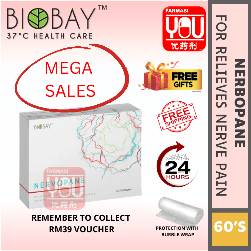 [YOUPHARMACY] BIOBAY NERVOPANE 60 CAPSULES FOC GIFT | Lazada