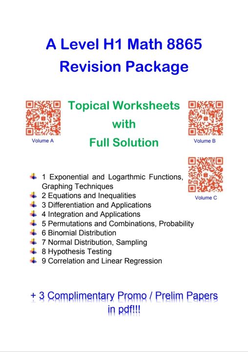 H1 Math A Level Revision Package | Lazada Singapore