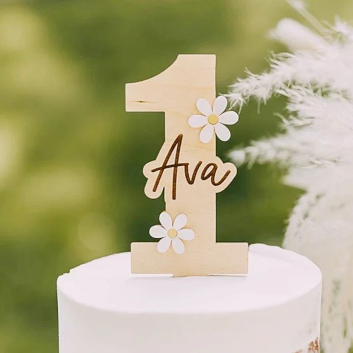 Personalised Happy Birthday Cake Topper Daisy Age & Name Birthday ...