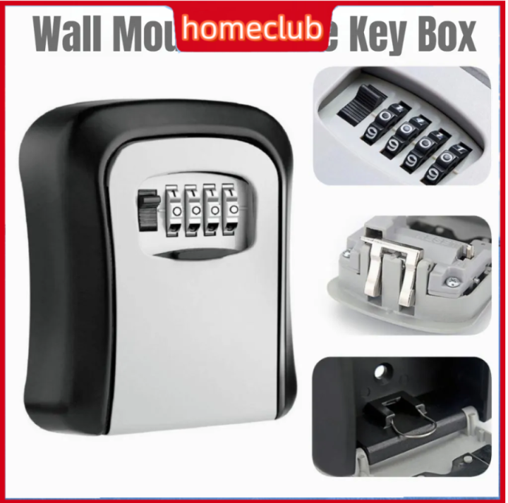 Wall Mounted Safe Key Box Portable Key Storage Lock Box Peti Kunci ...
