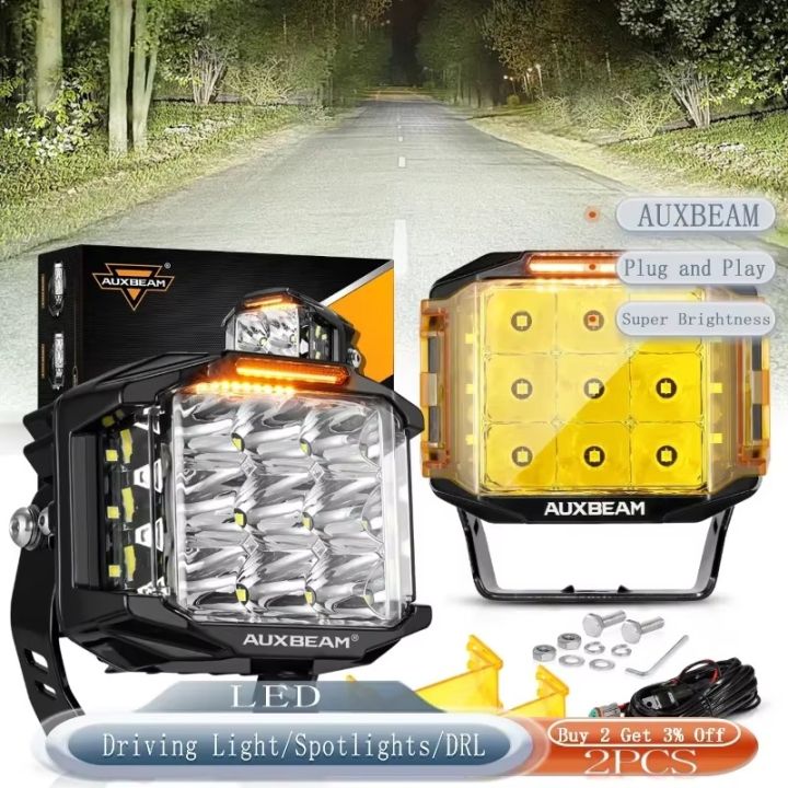 Auxbeam 5Inch 168W LED Light 24V Driving Lights Square/ Round Pod ...