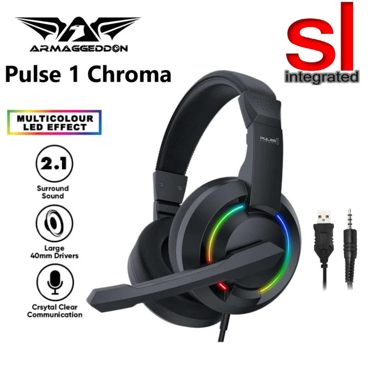 Armaggeddon Pulse 1 Chroma Wired RGB Gaming Headset (FREE HEADSET STAND ...