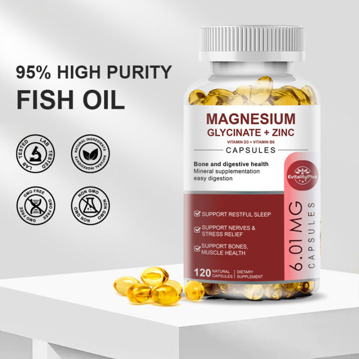 minyak ikan EvitalityPlus Magnesium Glycinate + Zinc Capsules 6.01 MG ...