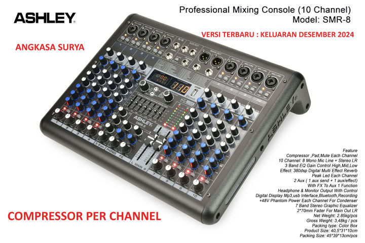 Mixer Ashley SMR 8 ORIGINAL / MIXER 8 channel AUDIO ASHLEY SMR8 ...