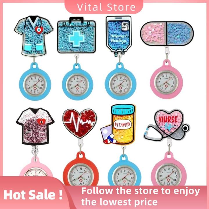 VITAL STORE Ngoại hình dễ thương Trâm cài đồng hồ có thể thu vào Đầy ...