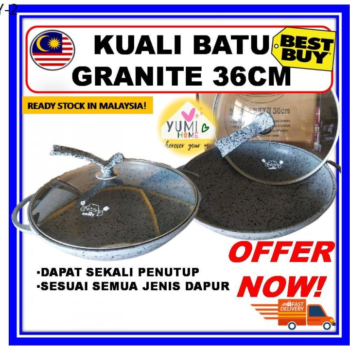 KUALI PERIUK BATU GRANITE ORIGINAL 20CM 24CM 28CM 32 CM 36CM 40CM KUALI BATU PERIUK BATU GRANITE ...
