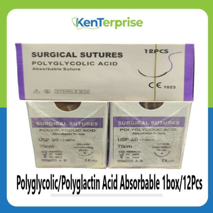Dental Surgical Sutures Polyglycolic / Polyglactin Acid Absorbable ...