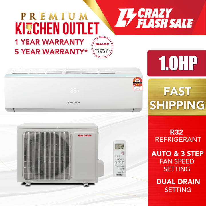 【Installation】Sharp 1.0HP R32 Non-Inverter Air Conditioner AHA9XCD ...