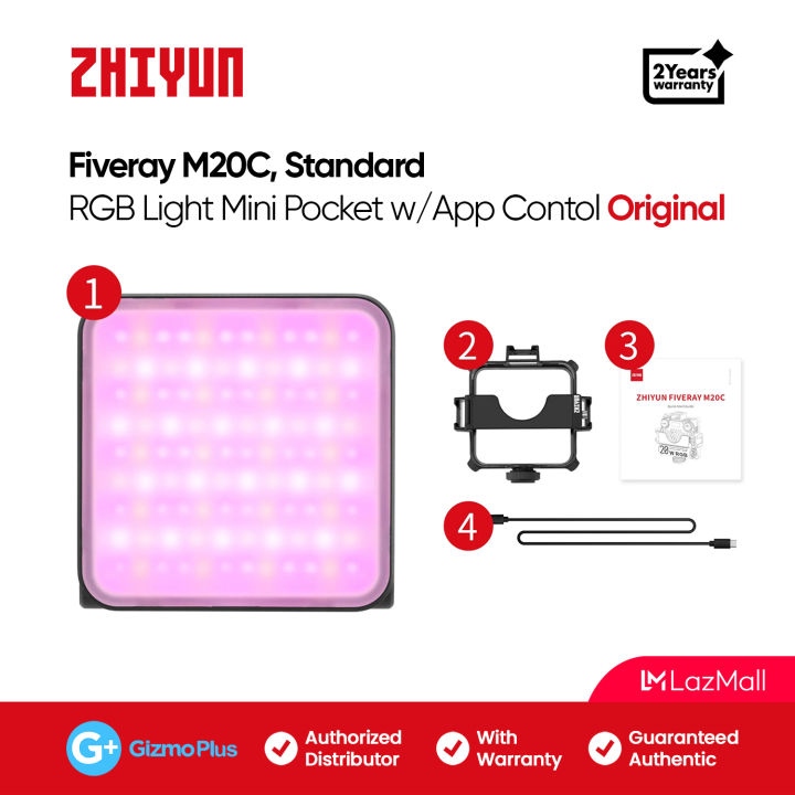 Zhiyun Fiveray M20 / M20C 20W Bi-color RGB Mini Pocket Fill Portable ...