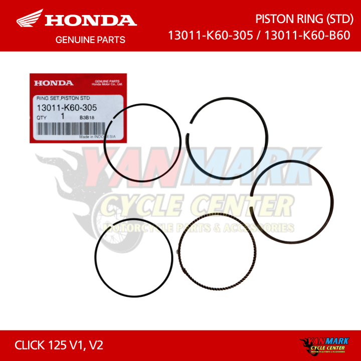 ORIGINAL HONDA - PISTON RING (STD) - CLICK 125 V2 - 13011-K60-305 / ...