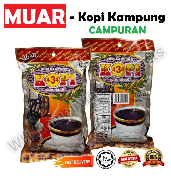 Muar Kopi 434 Kopi Kampung - Campuran / Uncang- 才记咖啡粉 - Sachets - 200gm ...