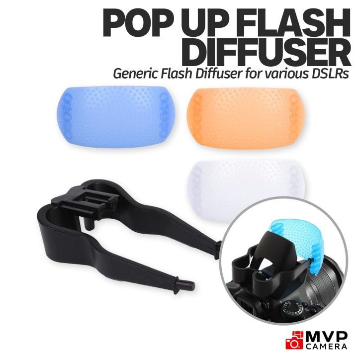 GENERIC 3 COLOR Pop-Up Flash Diffuser for Various DSLRs MVP CAMERA ...
