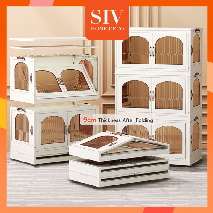 SIV Foldable Storage Box Organizer Folding Plastic Clothes Cabinet ...