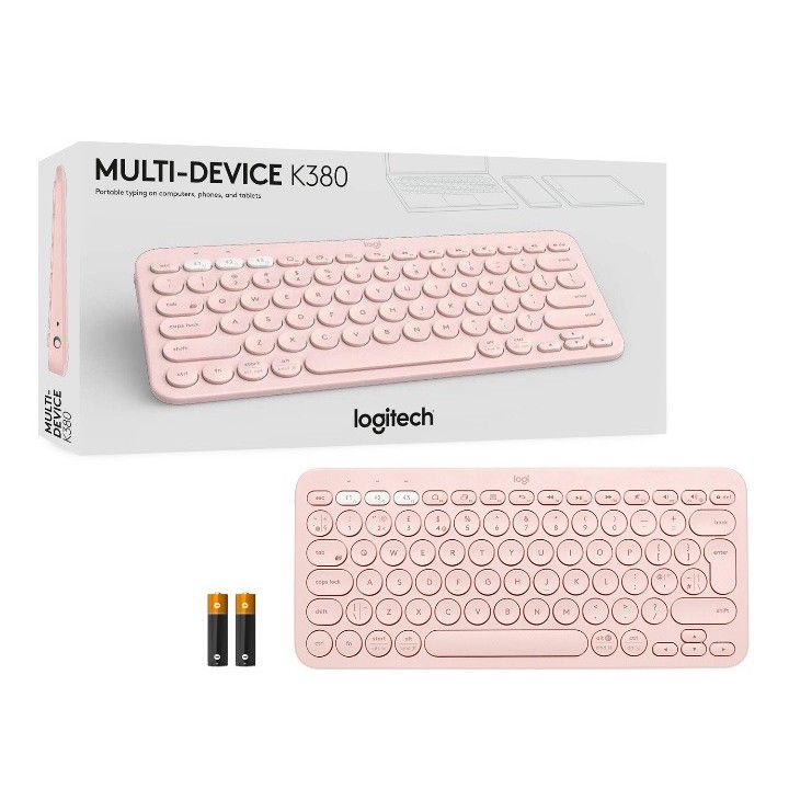 Logitech Keyboard K380 MULTI-DEVICE BLUETOOTH OriginaL (Pink) | Lazada ...
