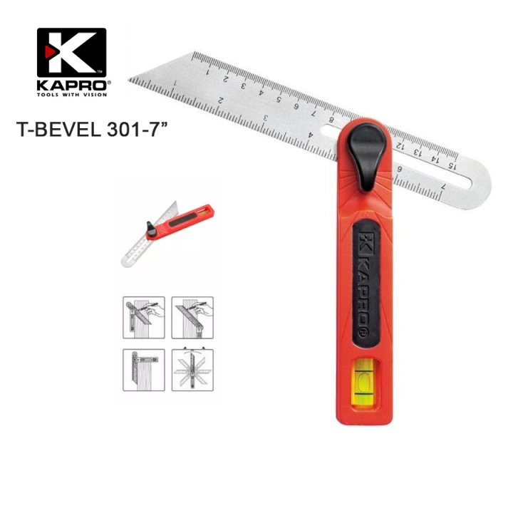 KAPRO 301 Sliding T-Bevel ฉากเป็น 7 นิ้ว - มีลูกน้ำวัดระดับได้ ตัวฉาก ...
