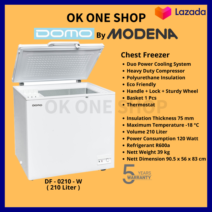 DOMO by MODENA DF 0210W Chest Freezer | DF 0210 W Freezer Box (210 L) | Lazada Indonesia
