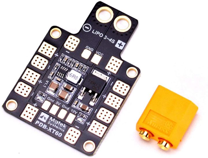 Fpv Matek Pdb-xt60 Power Distribution Board พร้อม / Bec 5v & 12v สำหรับ Fpv Racing | Lazada.co.th