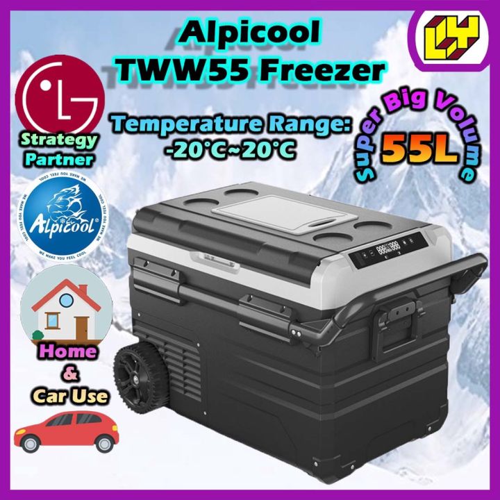 Alpicool TWW55 Trolley Car Refrigerator with Battery Fridge 55L ...