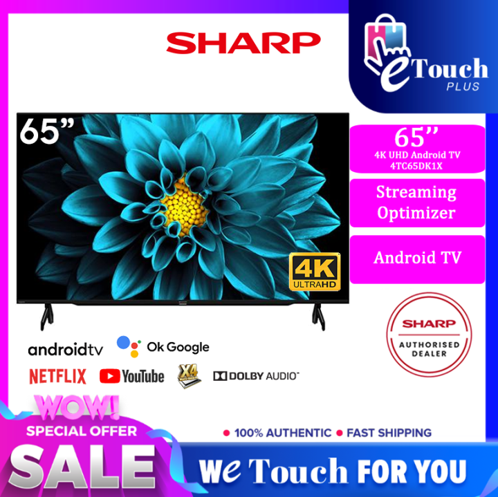 SHARP 65'' Inch 4K Ultra HD Android AQUOS LED TV [ 4TC65DK1X ] Built In ...