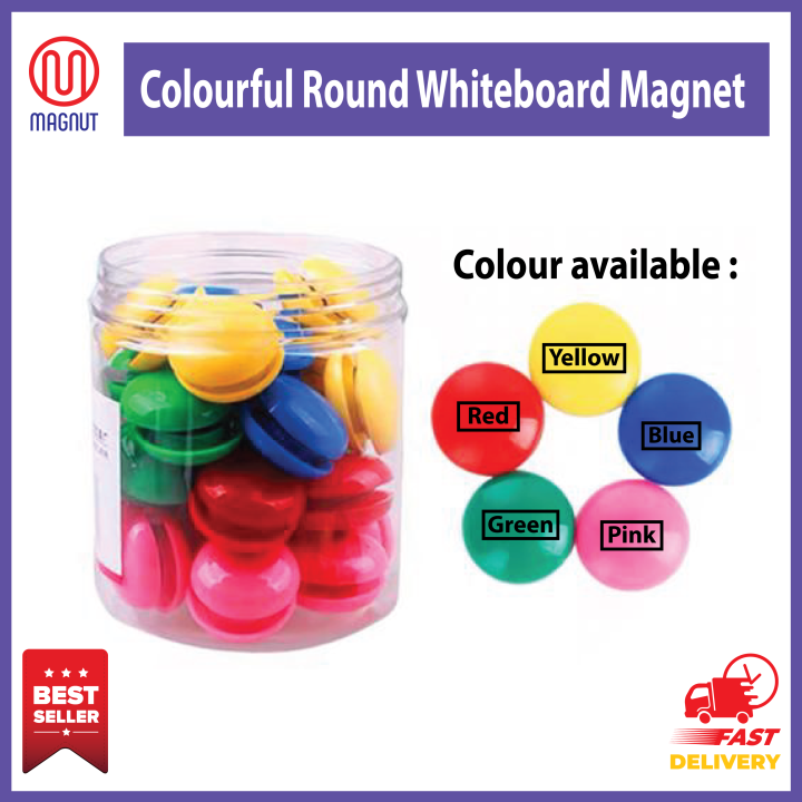 1pcs - Colourful Round Whiteboard Magnet / Fridge / Office and School ...