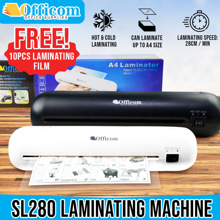 Officom Sl280 A4 Laminator Compact Hot And Cold Laminating Machine With