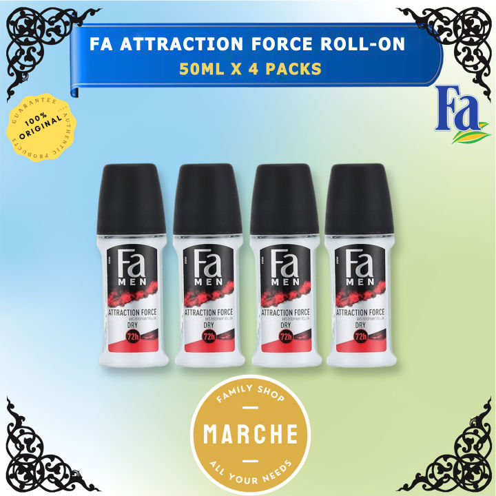 4X FA Attraction Force Roll-On 50ml #Marche Family Shop# | Lazada Singapore
