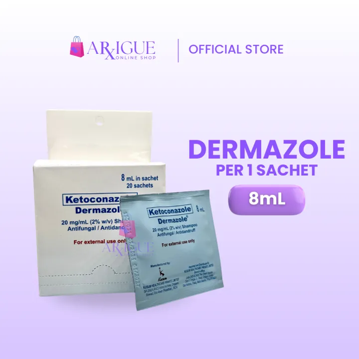 KETOCONAZOLE Dermazole Anti-fungal and Antidandruff Shampoo 8ml - 1 ...
