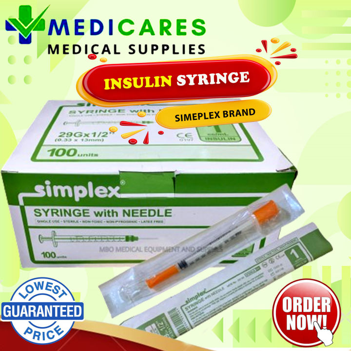 SIMPLEX BRAND Insulin Syringe 1mL/CC per box | Lazada PH