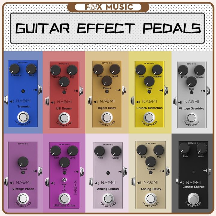 นาโอมิที่เหยียบเอ็ฟเฟ็คกีต้าร์ DC 9V โครงเหล็ก Overdrive/บิดเบี้ยว ...