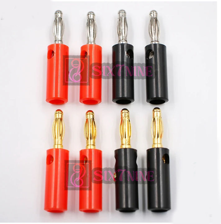 10pcs Audio Speaker Screw Banana Gold Plate Plugs Connectors 4mm IN ...