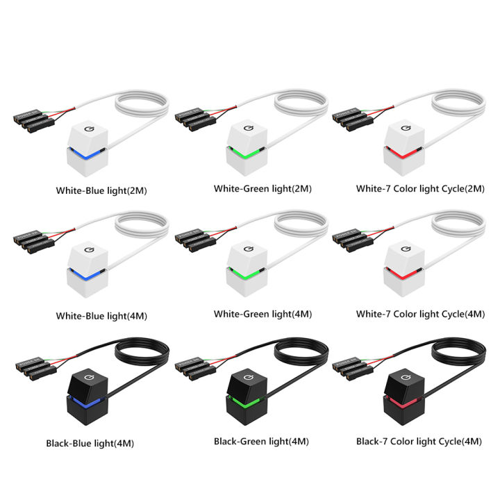 2m 4m LED Computer Desktop Switch PC Motherboard External Power On/Off ...